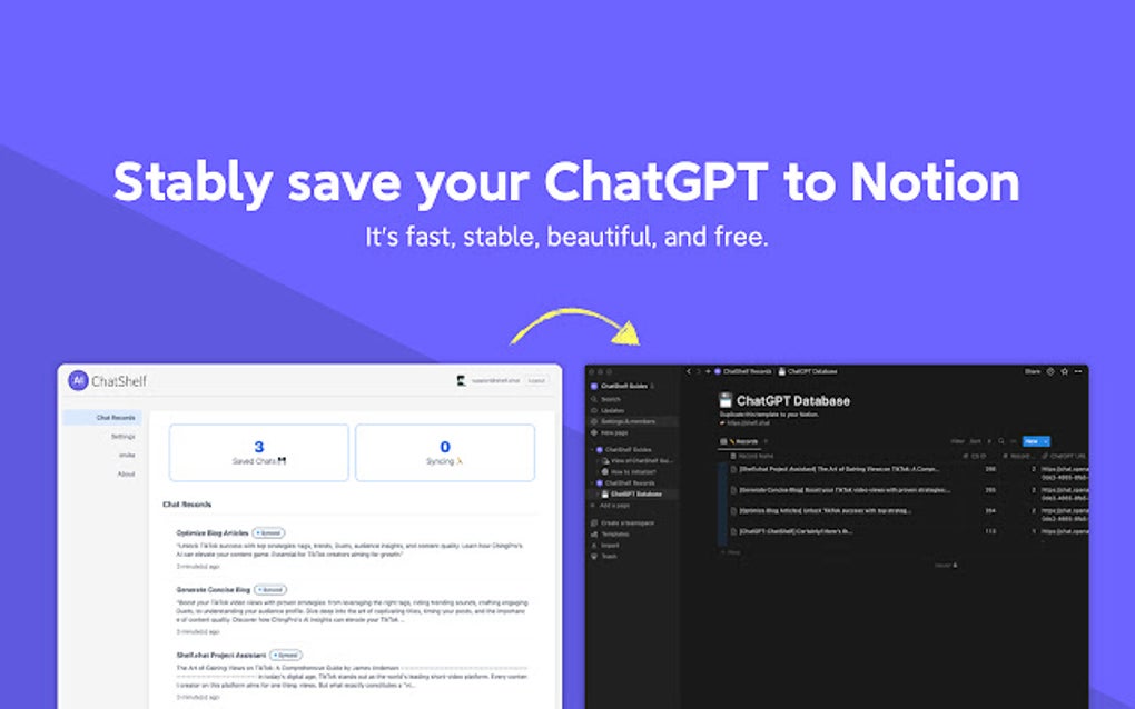 ChatShelf - Save ChatGPT to Notion Google Chrome 용 - 확장 프로그램 다운로드