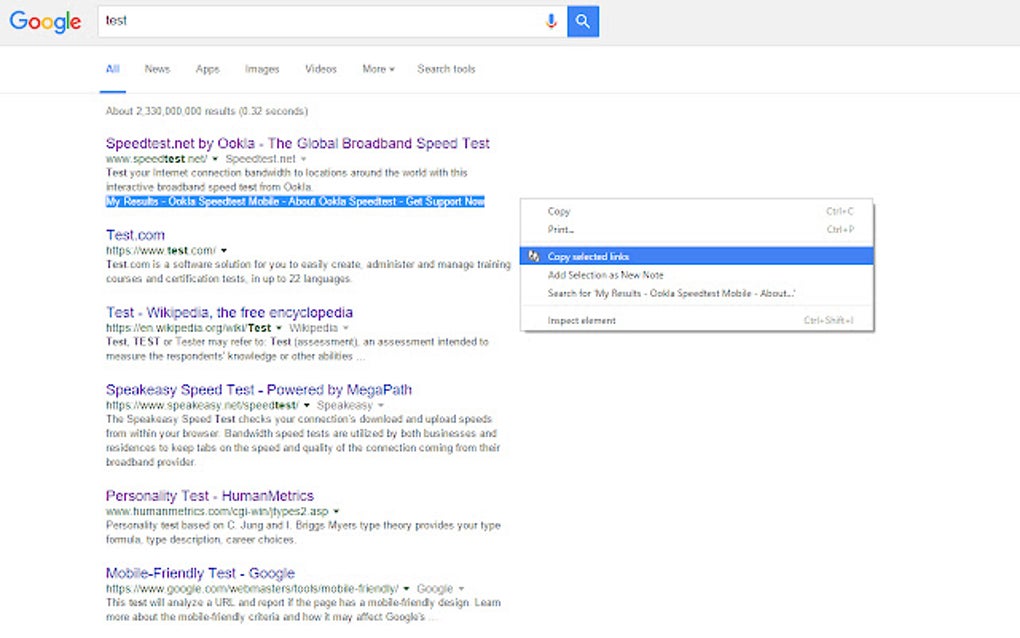 Copy Selected Links para Google Chrome - Extensión Descargar