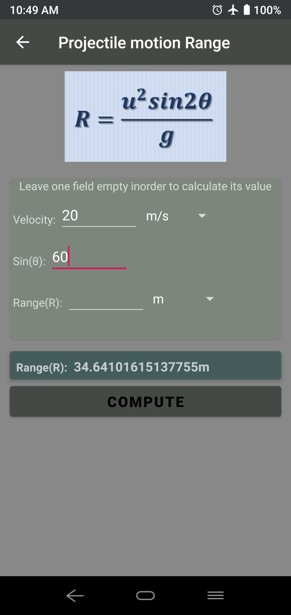 Physics helper: Calculators para Android - Descargar
