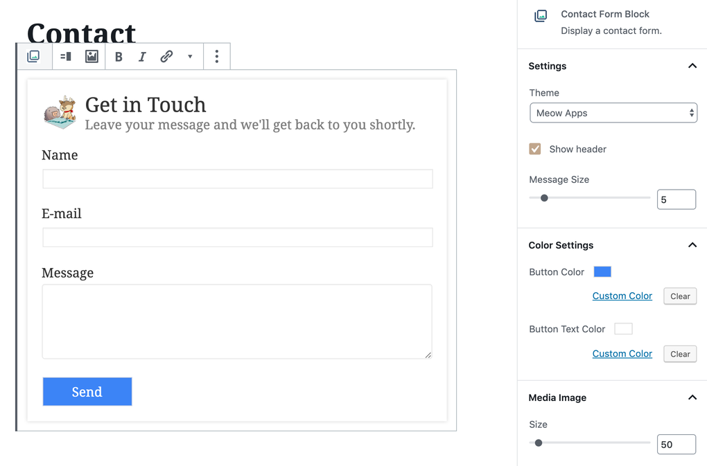 Contact Form Block para WordPress - Descargar
