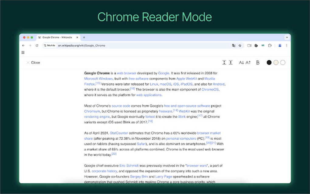 Chrome Reader Mode Google Chrome 용 - 확장 프로그램 다운로드