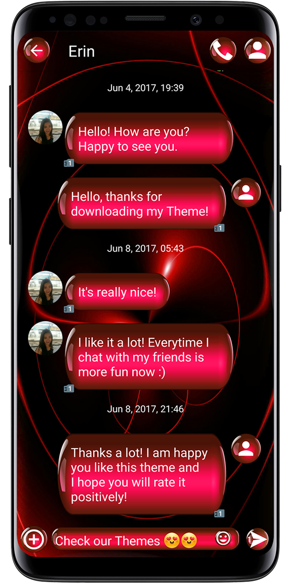 SMS Theme Sphere Red - black APK para Android - Descargar