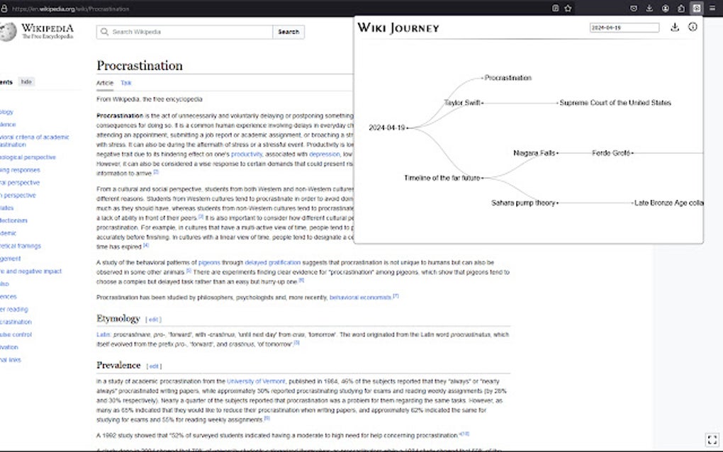 Wiki Journey for Google Chrome - Extension Download