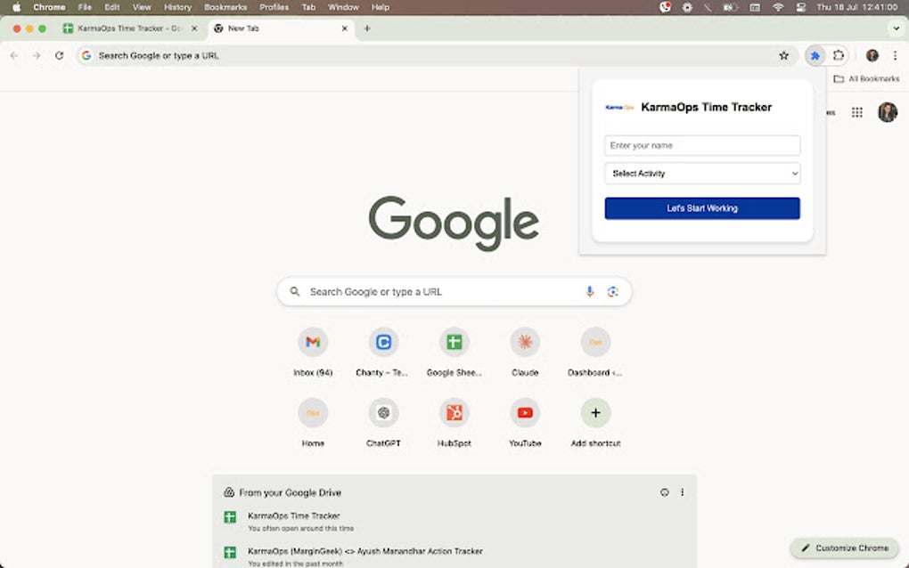 KarmaOps Time Tracker para Google Chrome - Extensión Descargar