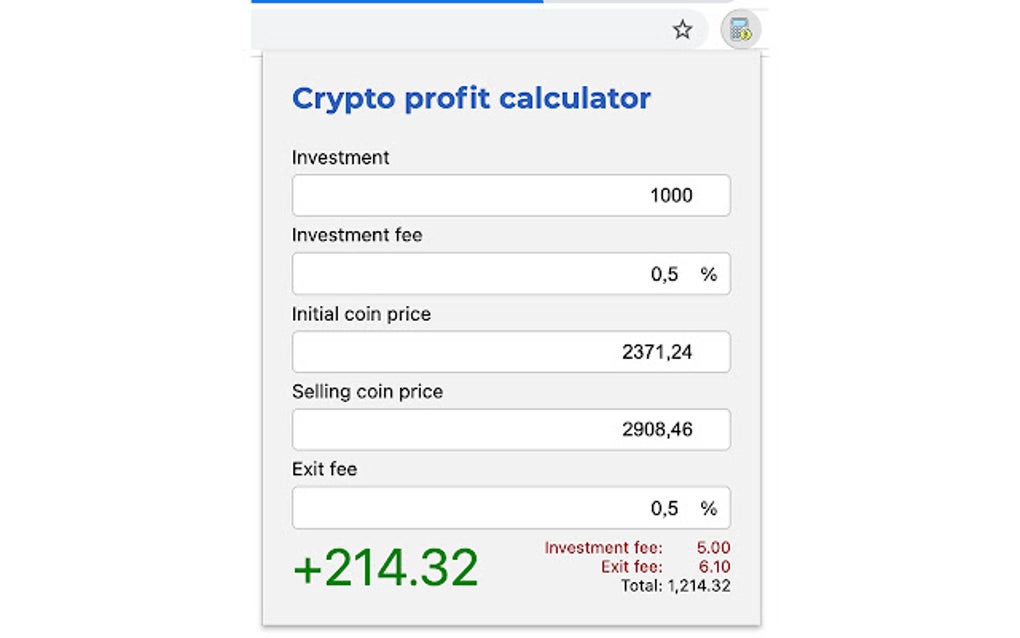 Crypto profit calculator para Google Chrome - Extensión Descargar