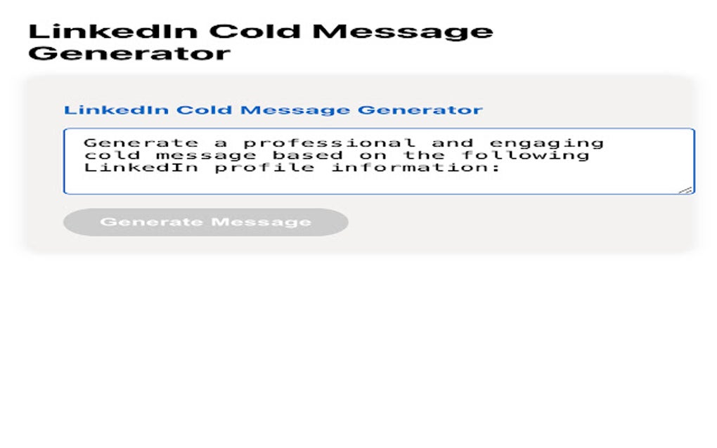 LinkedIn Cold Message Generator para Google Chrome - Extensión Descargar