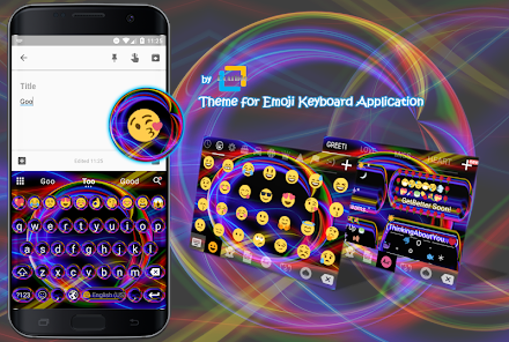 Emoji Keyboard Neon Abstract for Android - Download