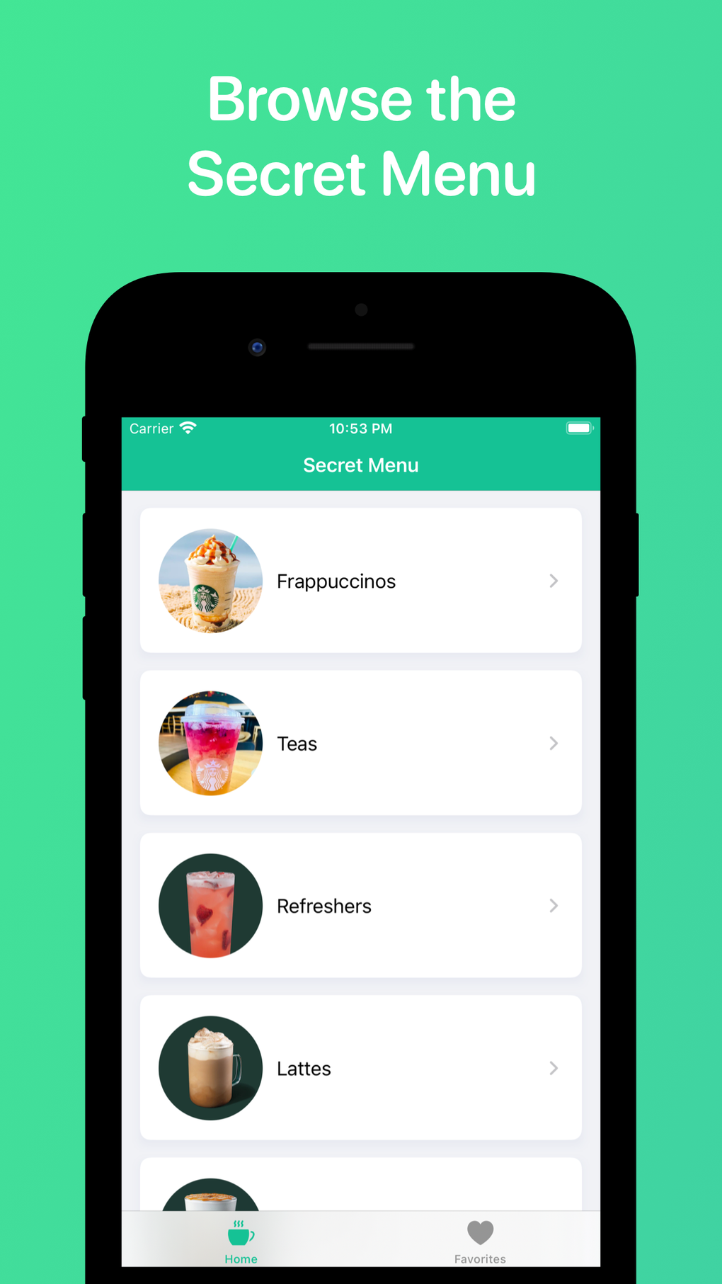 iPhone 용 Secret Menu for Starbucks 1 - 다운로드
