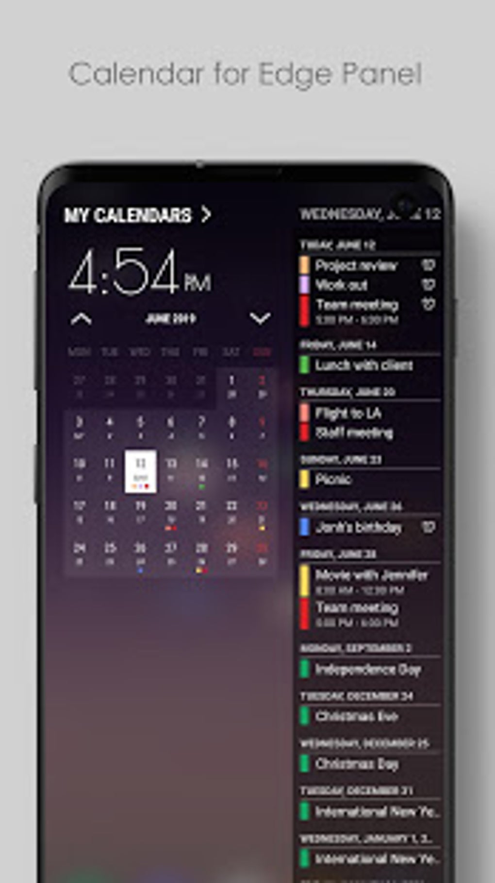 Calendar for Edge Panel para Android - Descargar