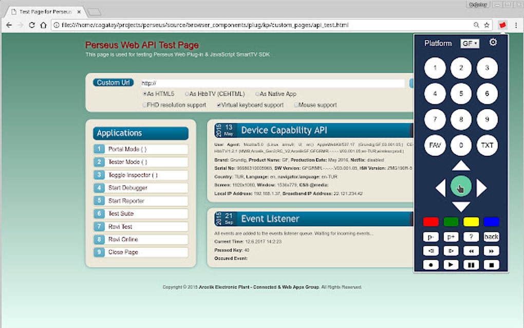 Arcelik Smart TV Browser Emulator for Google Chrome - Extension Download