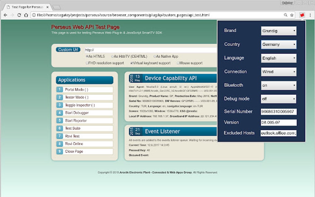 Arcelik Smart TV Browser Emulator for Google Chrome - Extension Download