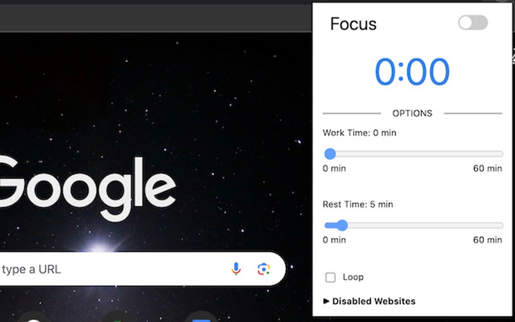 Focus para Google Chrome - Extensión Descargar
