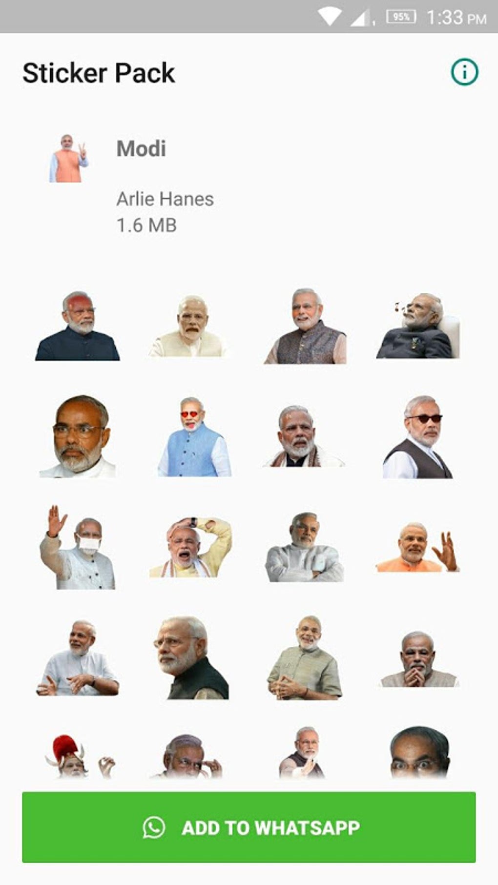 Android 용 Modi Sticker for WhatsApp - 다운로드