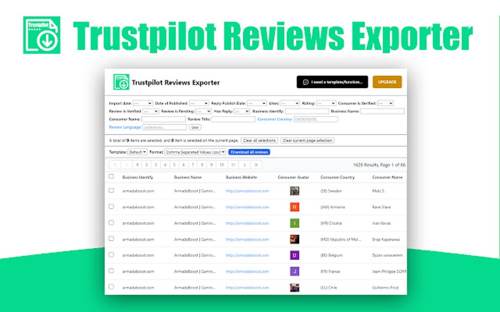 Trustpilot Reviews Exporter for Google Chrome - Extension Download