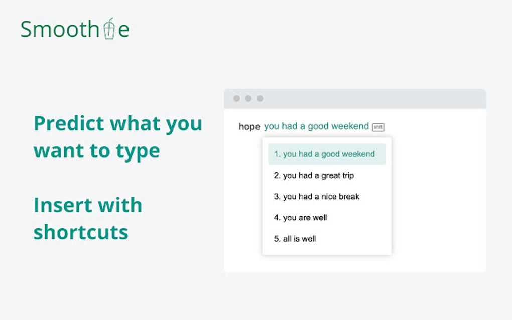 Smoothie: Type Faster on Any Website Google Chrome 용 - 확장 프로그램 다운로드
