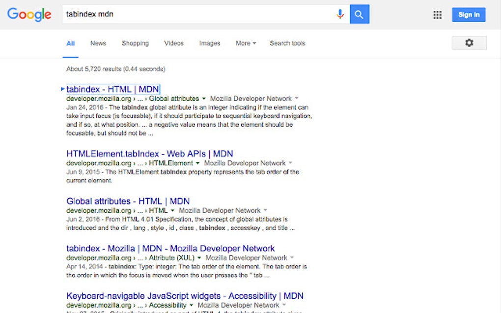 Tab Focus through Google Search Results para Google Chrome - Extensión ...