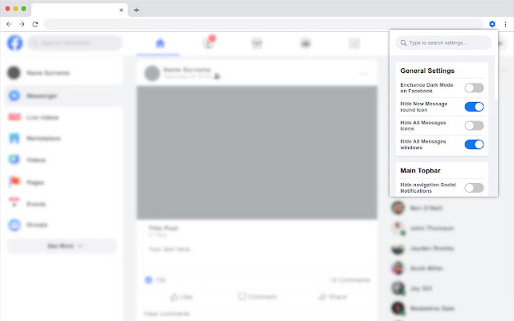 Simple Facebook Customizer Google Chrome 용 - 확장 프로그램 다운로드