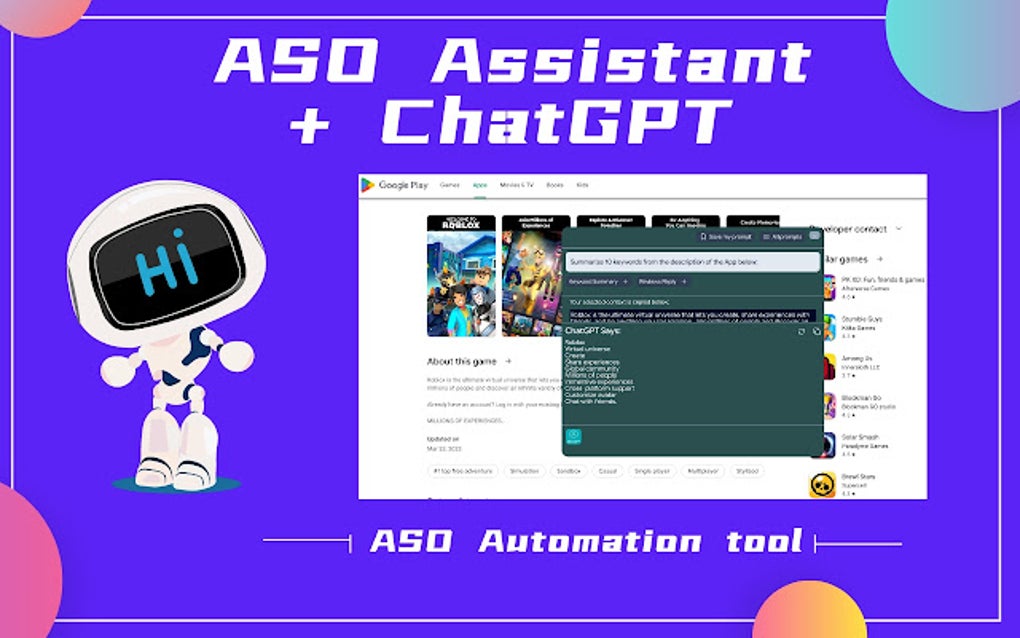 ASO Assistant with ChatGPT para Google Chrome - Extensión Descargar