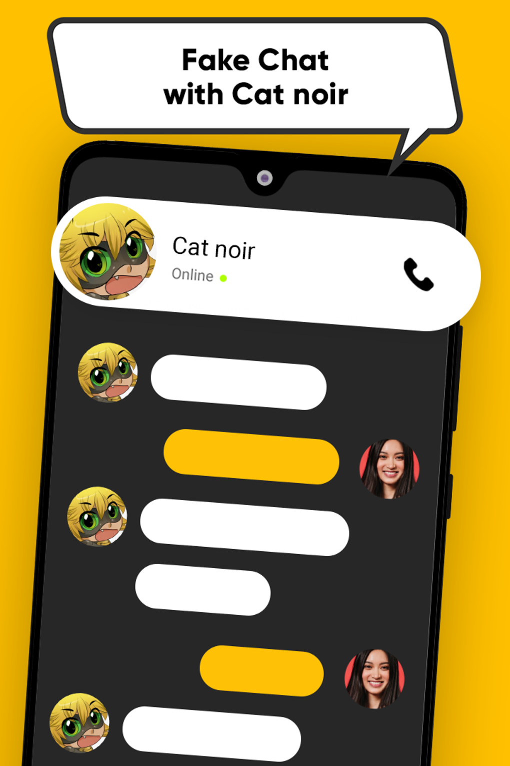 Black Cat fake call and chat for Android - Download