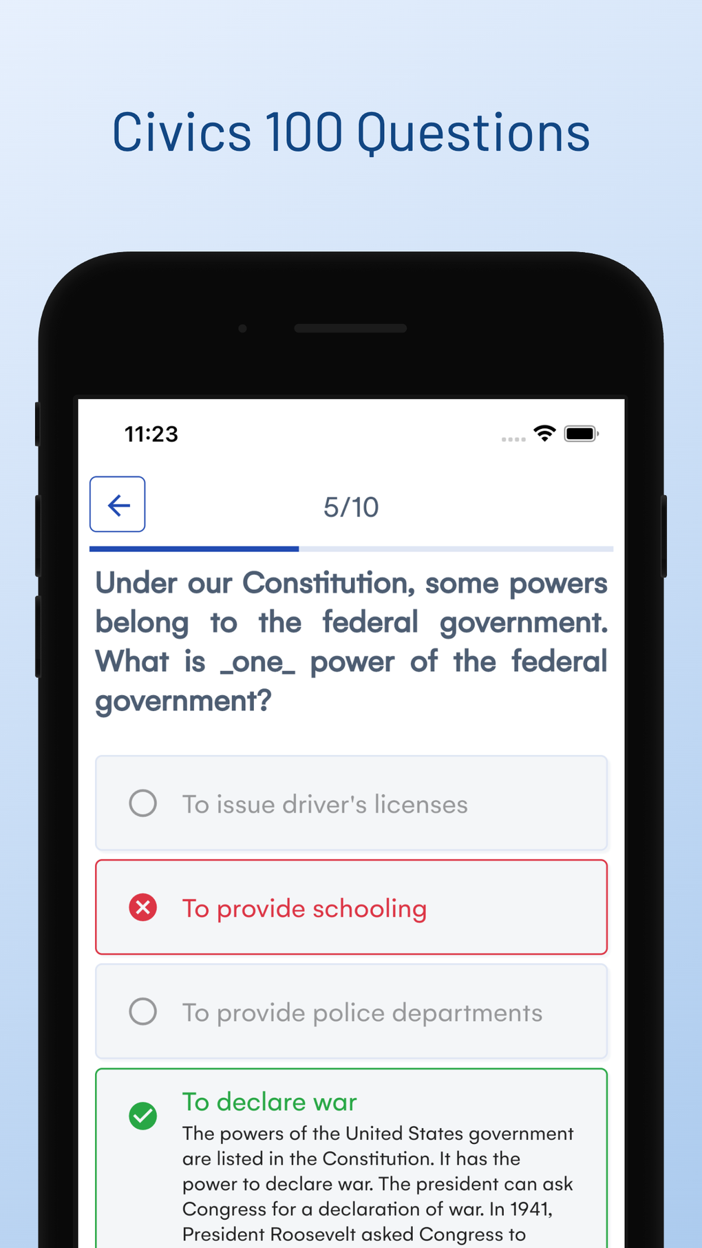 US Citizenship Test USCIS pour iPhone - Télécharger
