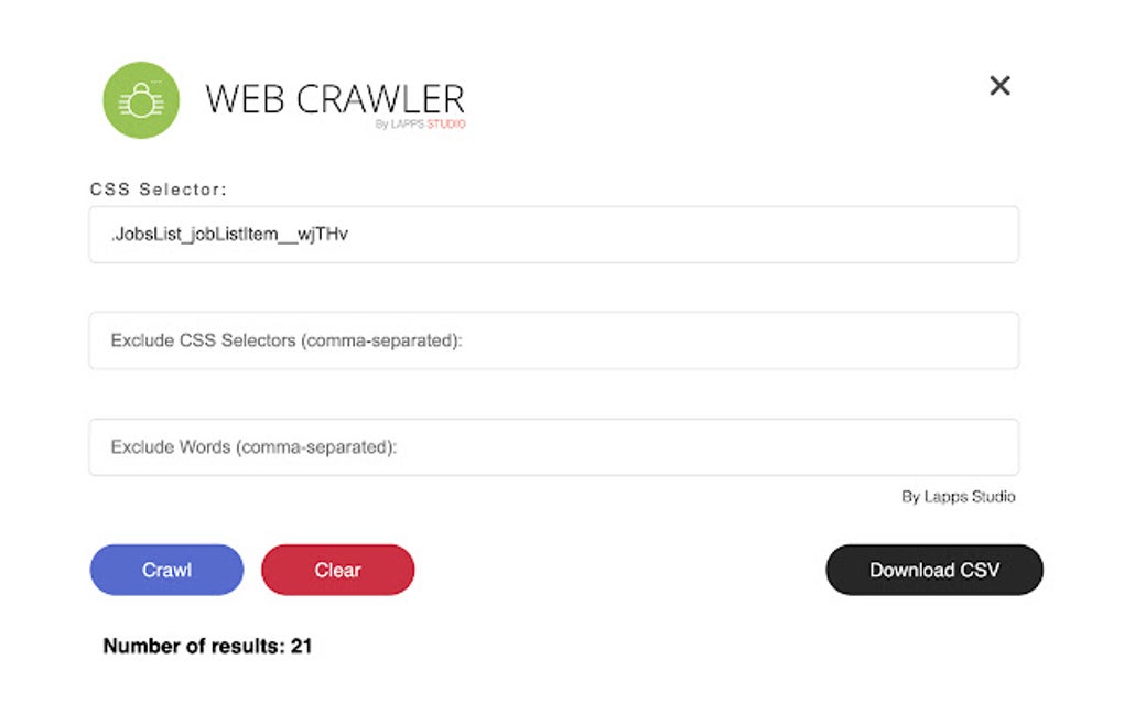 Web Crawler Extension para Google Chrome - Extensión Descargar