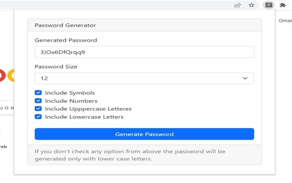 Password Generator for Google Chrome - Extension Download