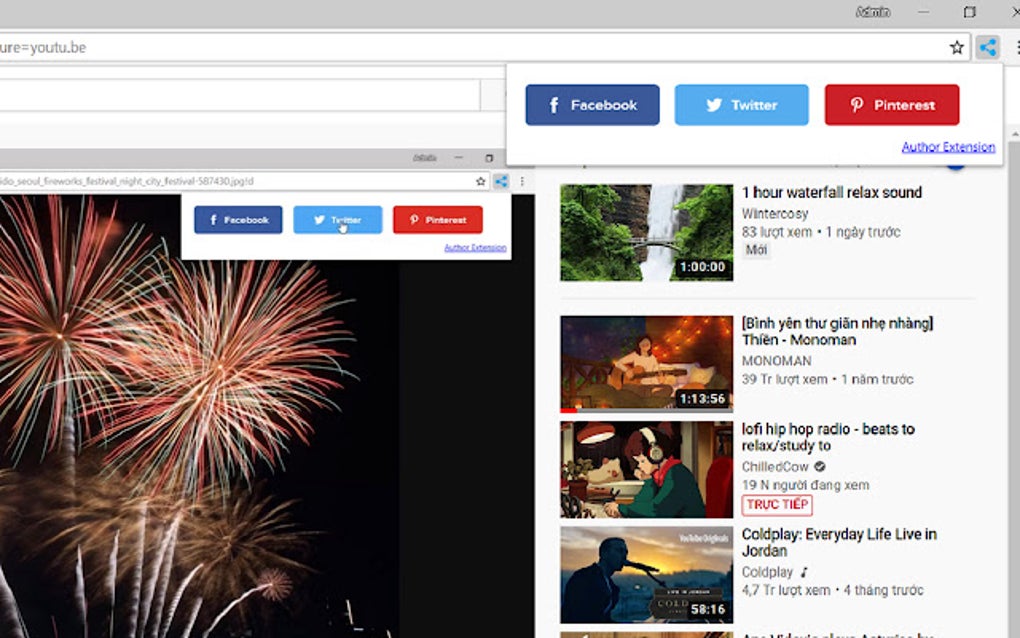 Share To Facebook Twitter Pinterest for Google Chrome - Extension Download