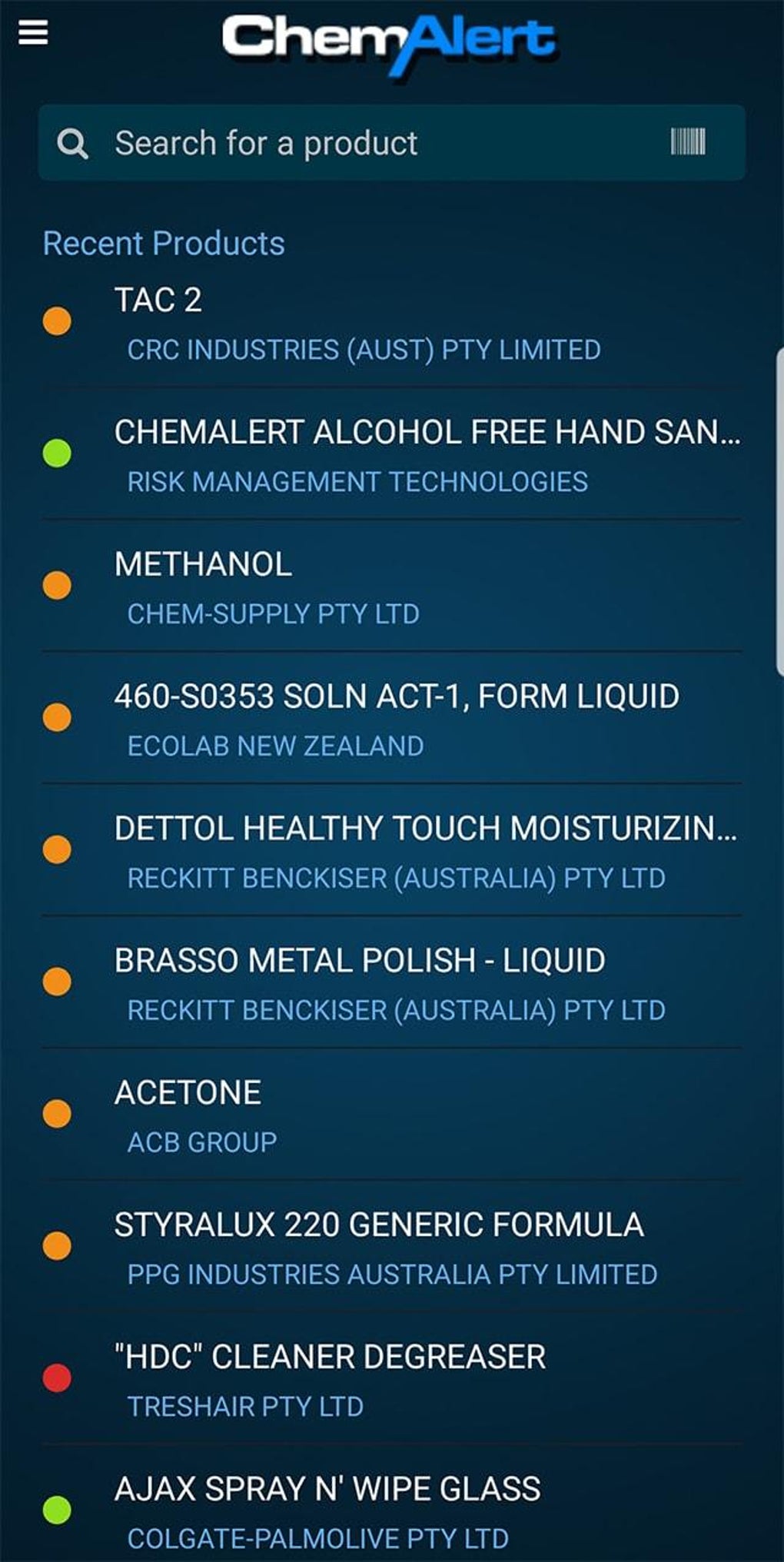 ChemAlert for Android - Download