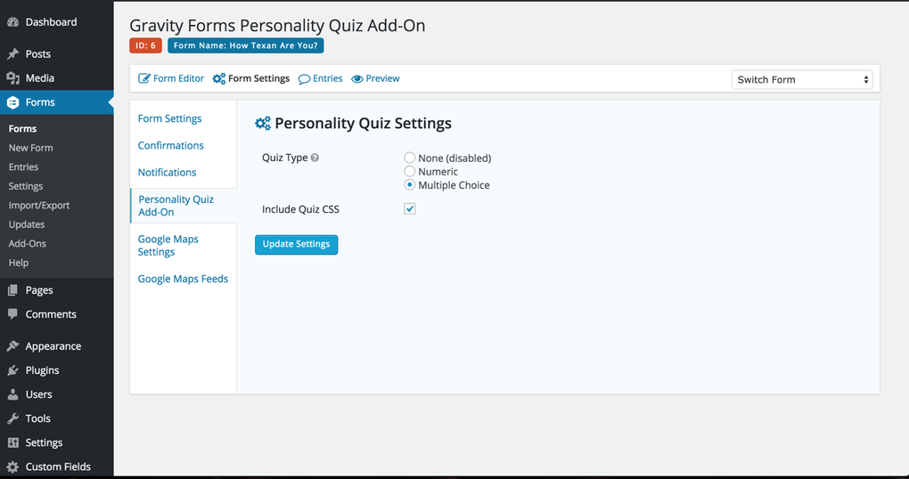 Gravity Forms Personality Quiz Add-On สำหรับ WordPress - ดาวน์โหลด
