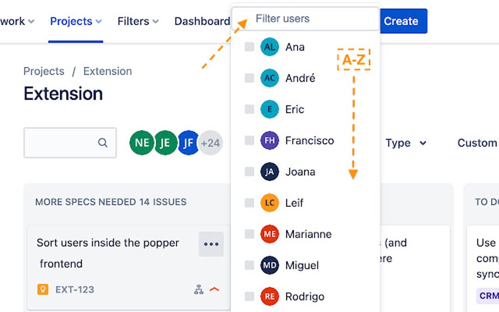 JIRA - Sort and filter assigned users cho Google Chrome - Tiện ích mở ...