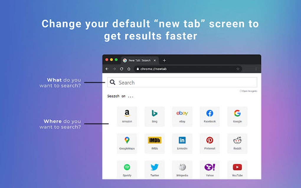 New Tab: Search for Google Chrome - Extension Download