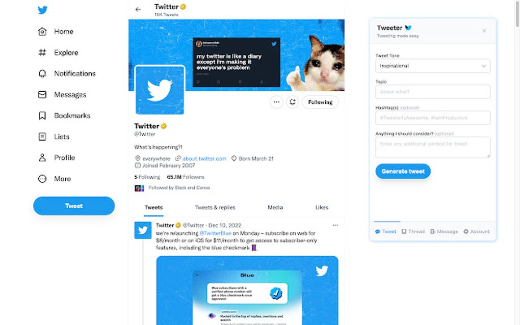 Tweeter para Google Chrome - Extensión Descargar