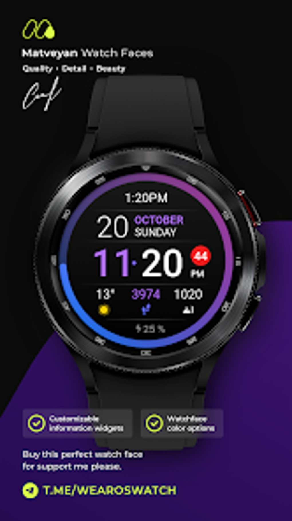 Minimal Rainbow Color watch 4 for Android - Download