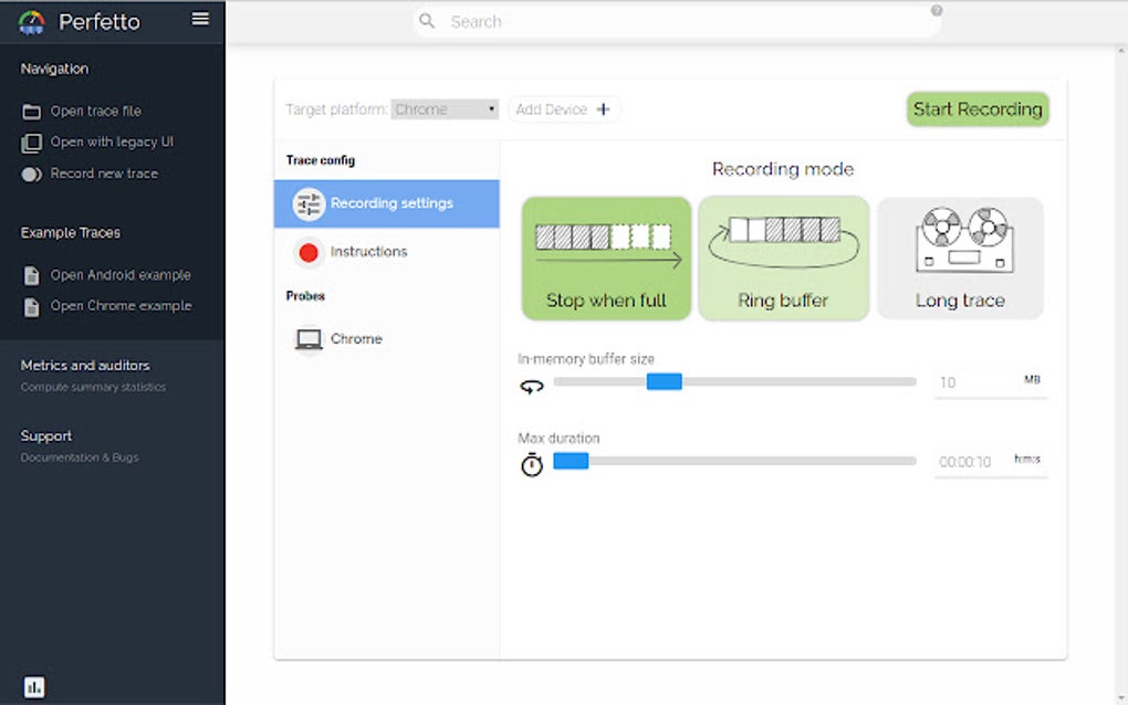 Perfetto UI для Google Chrome - Расширение Скачать