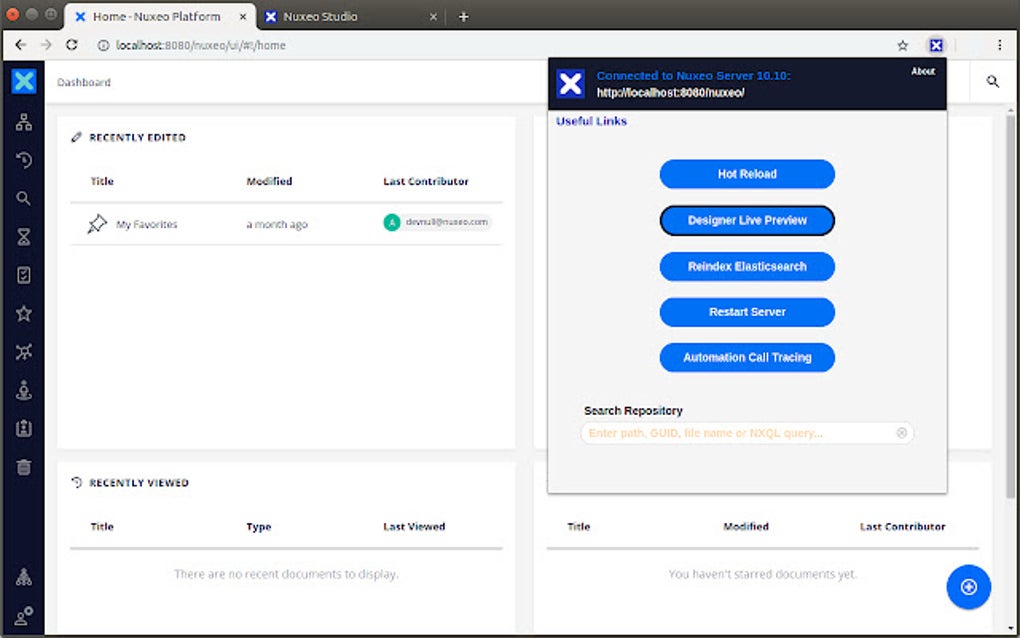Nuxeo Dev Tools สำหรับ Google Chrome - ส่วนขยาย ดาวน์โหลด