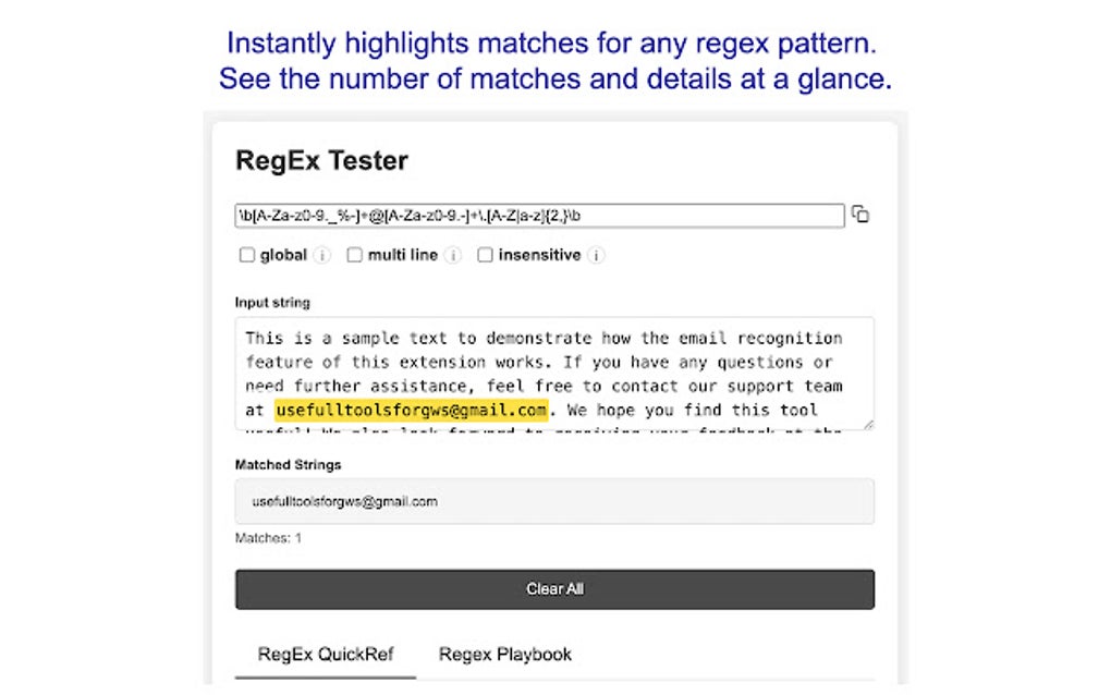 RegEx Tester per Google Chrome - Estensione Download