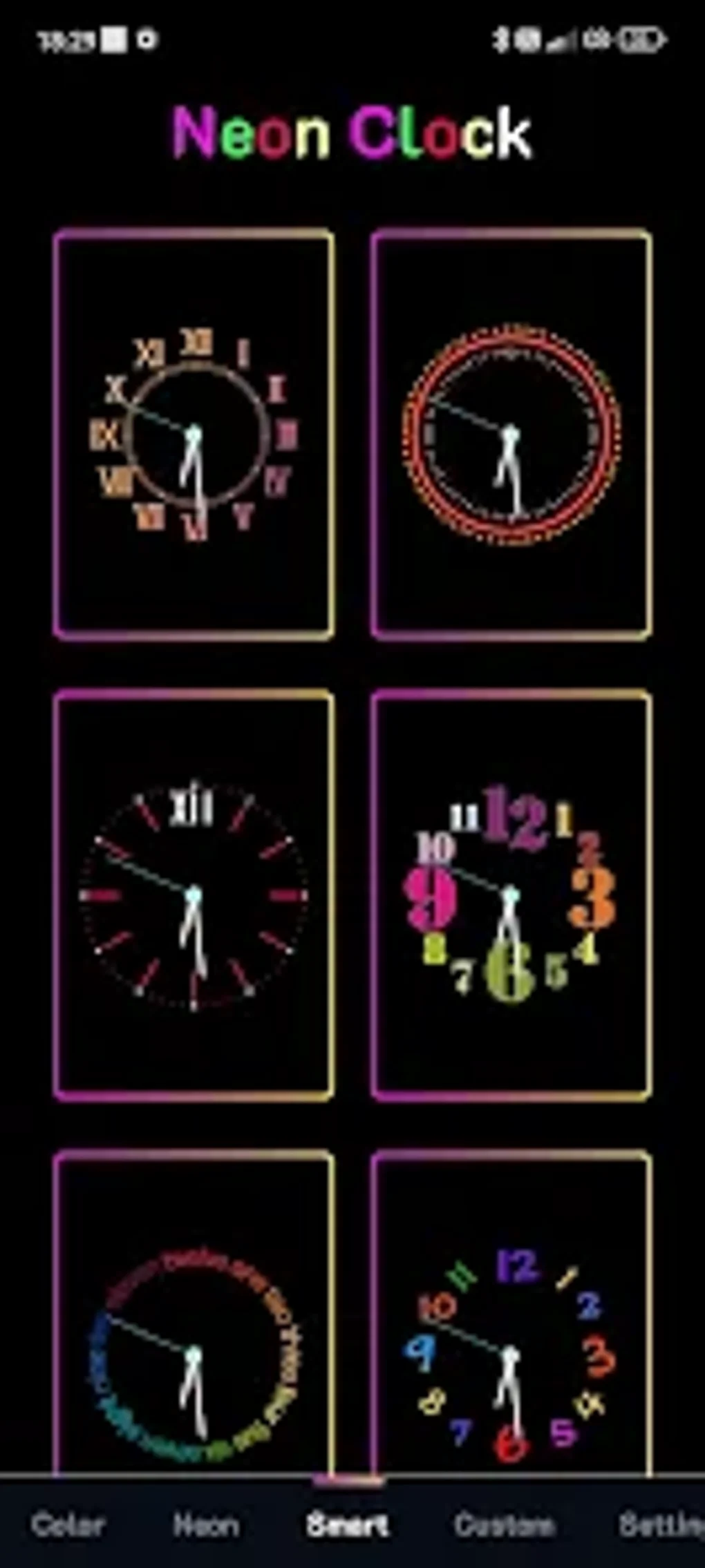 Neon Clock Wallpaper para Android - Descargar