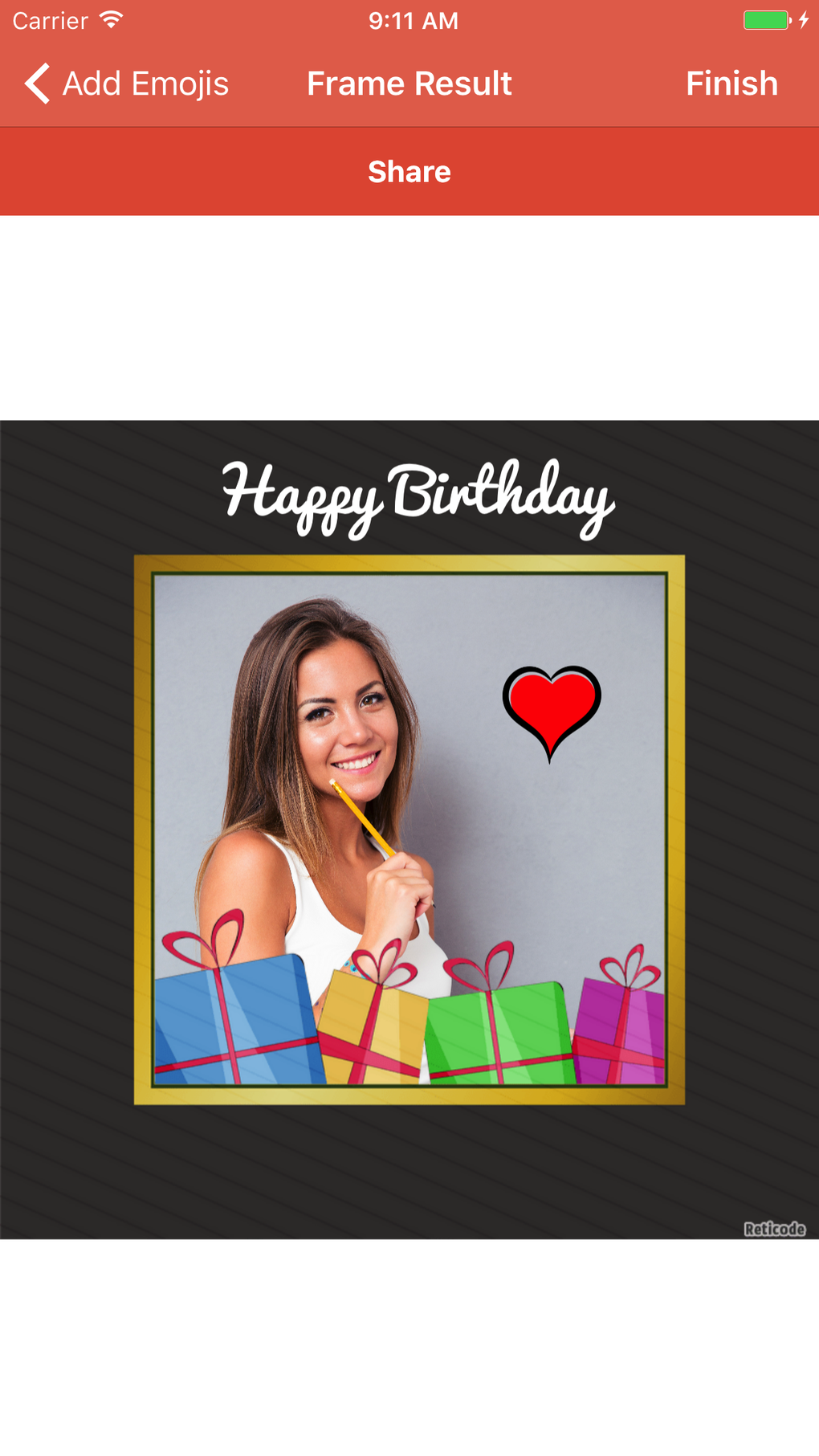 Happy Birthday Photo Frame Top for iPhone - Download