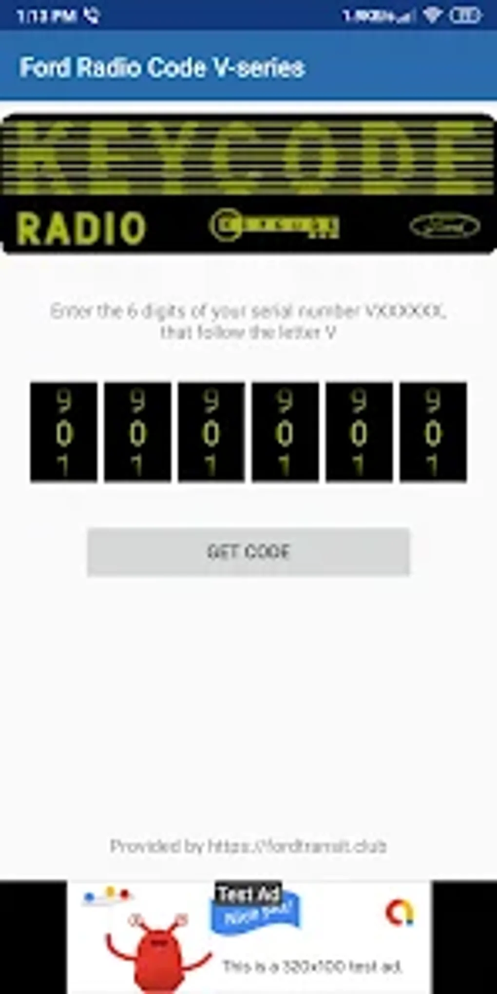 Ford Radio Code V series For Android Download