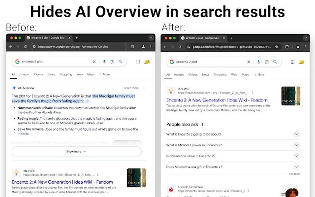 AI Overview Hider for Google สำหรับ Google Chrome - ส่วนขยาย ดาวน์โหลด