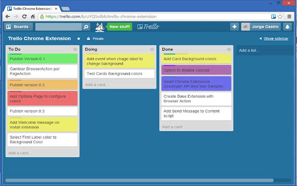 Background Colors Cards for Trello para Google Chrome - Extensión Descargar