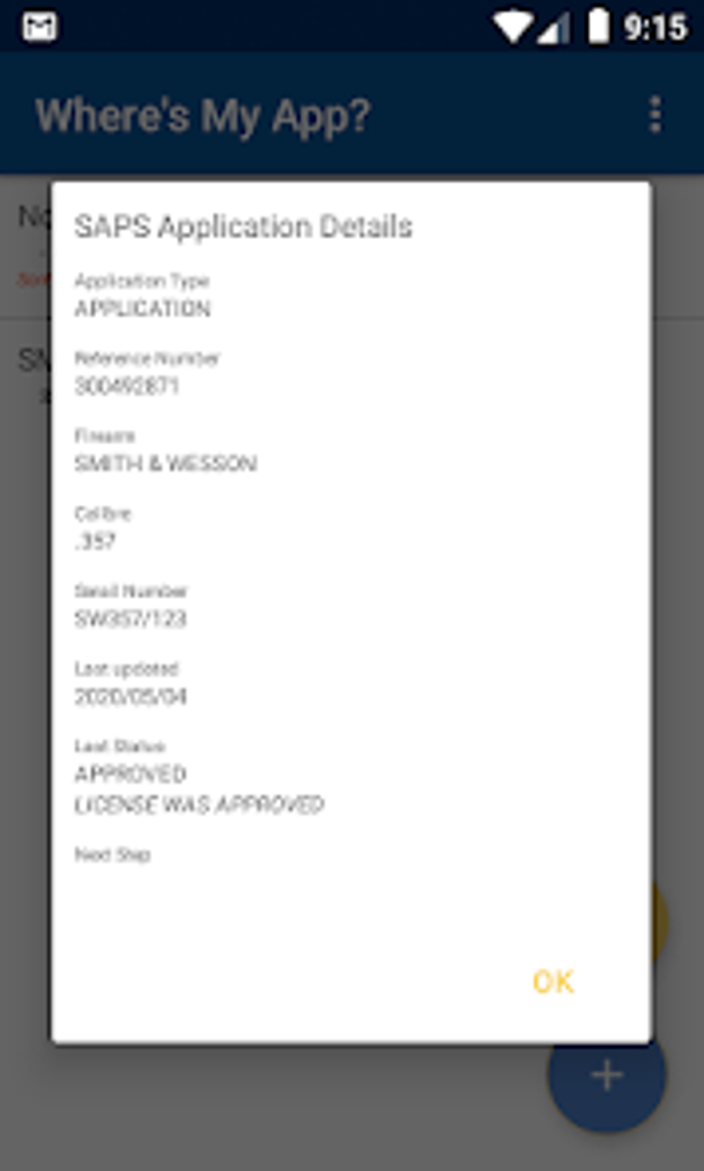 Wheres My App - SAPS Gun Lice for Android - Download