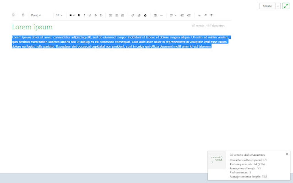 count(text) for Google Chrome - Extension Download