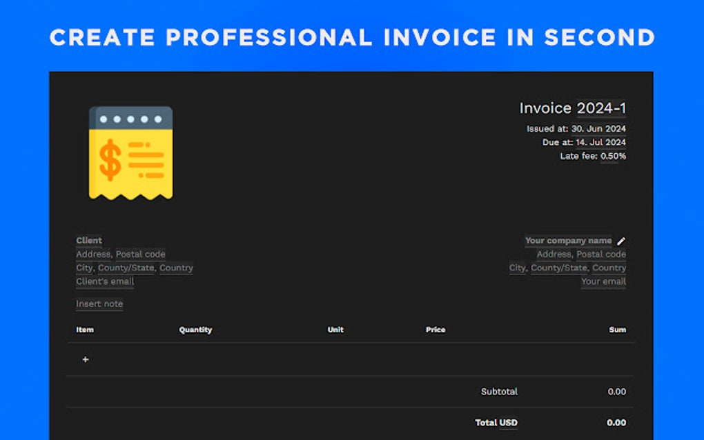 invoice maker Google Chrome 용 - 확장 프로그램 다운로드