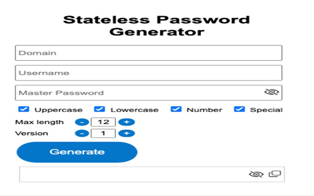 Stateless Password Manager สำหรับ Google Chrome - ส่วนขยาย ดาวน์โหลด