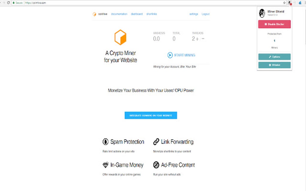 Miners Shield for Google Chrome - Extension Download
