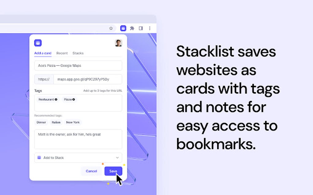 Stacklist Google Chrome 용 - 확장 프로그램 다운로드