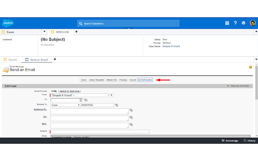 Full Screen Send Email for Salesforce Console para Google Chrome ...