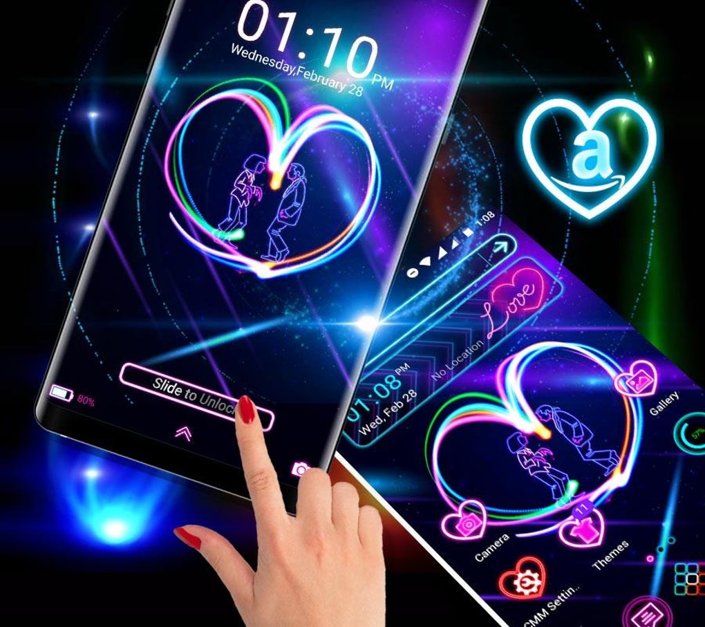 Neon Heart Launcher Theme APK for Android - Download