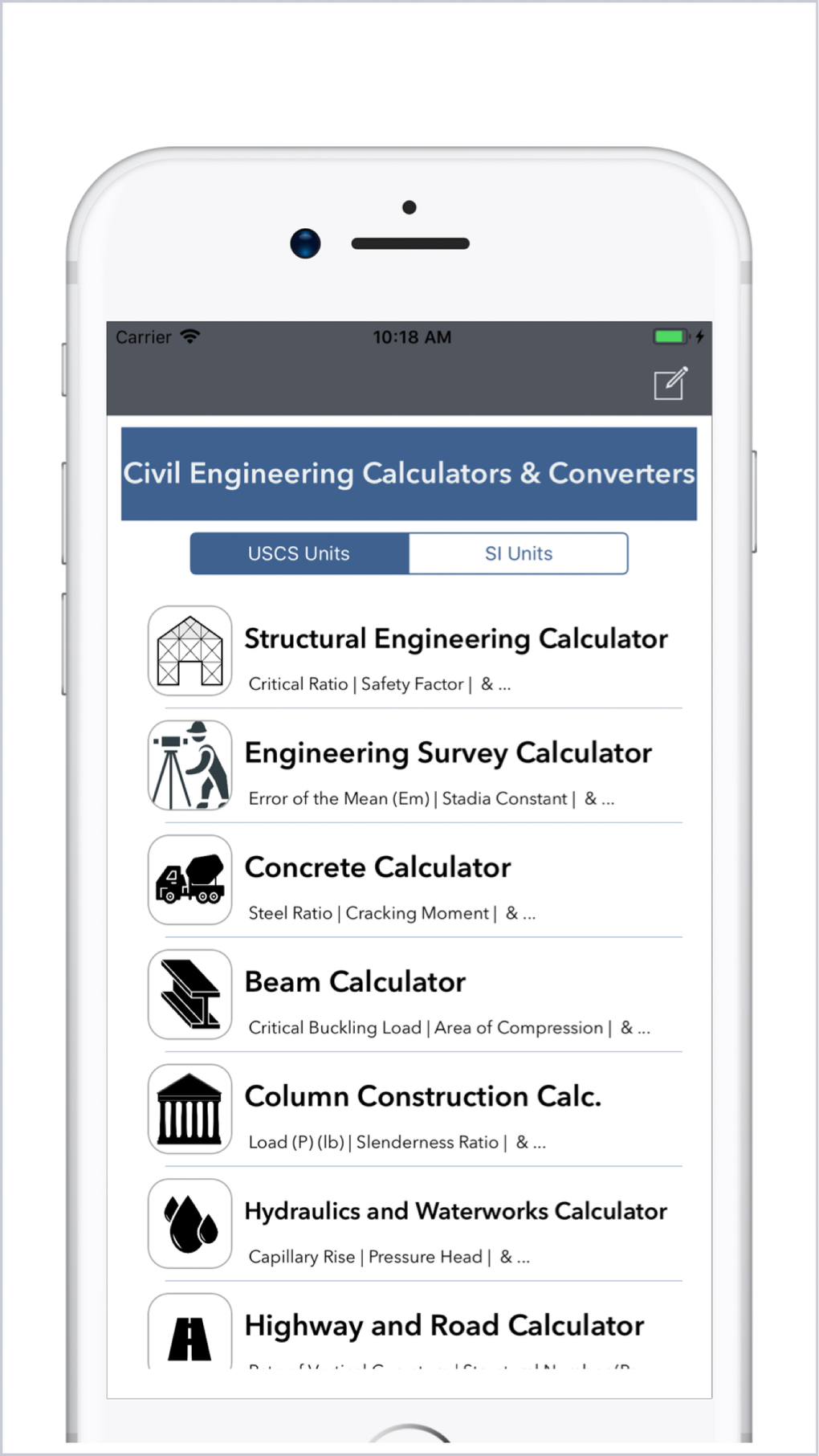 Civil Engineering Calculators สำหรับ iPhone - ดาวน์โหลด